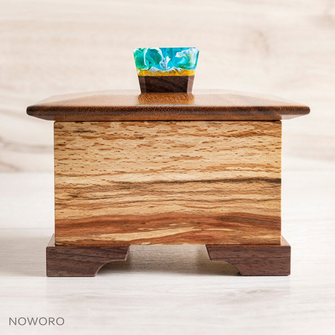 Modern, Decorative Wood and Resin Keepsake Box. Personalized Jewelry ...
