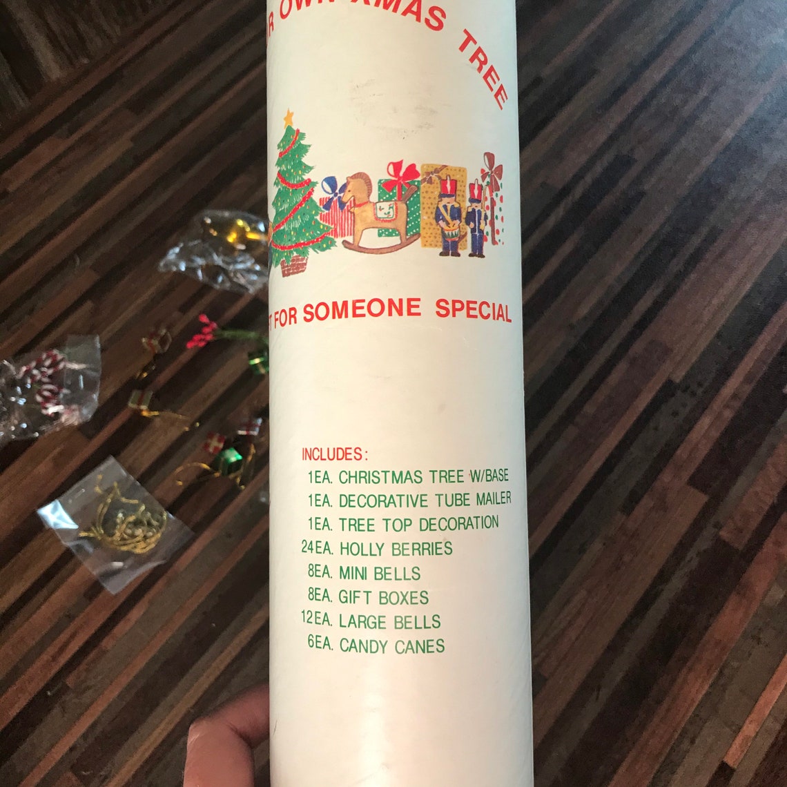 Vintage Mailable Christmas Tree with Ornaments | Etsy