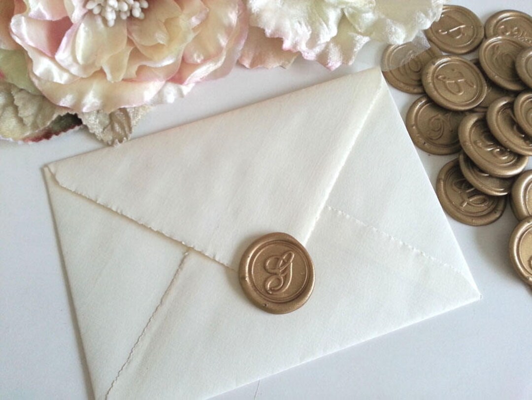 Initials G Wax Stickers, Alphabets Monogram Letter Script Font Envelope ...