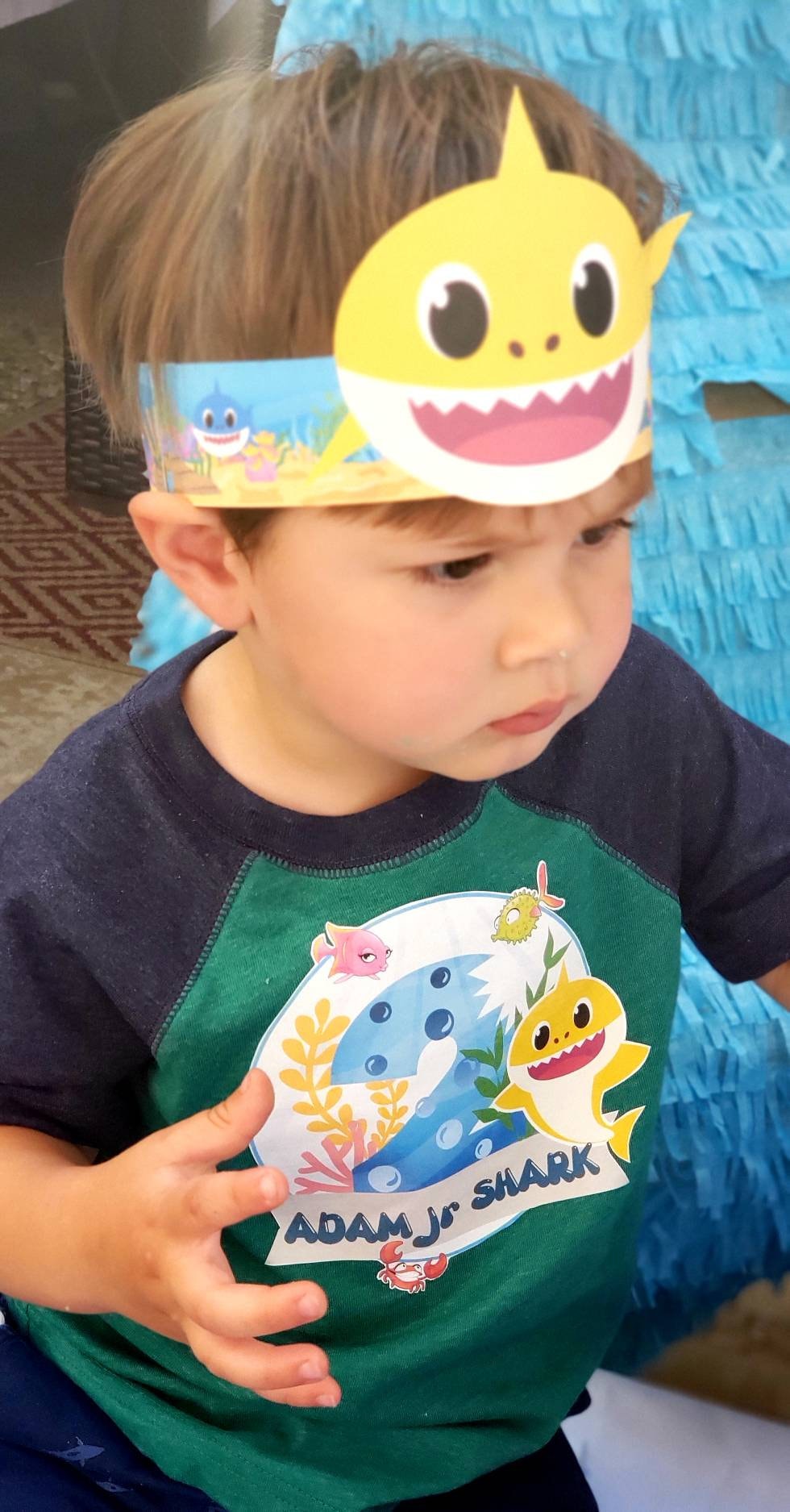 Baby Shark light Blue Paper Crown Printable Crown - Etsy