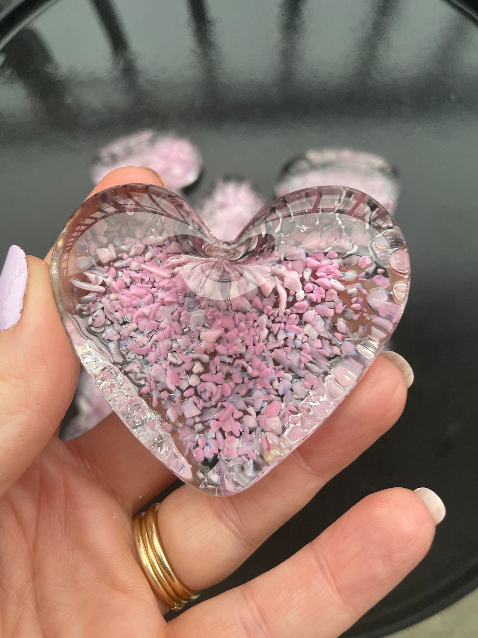 Handmade Pink Glass Heart - Etsy