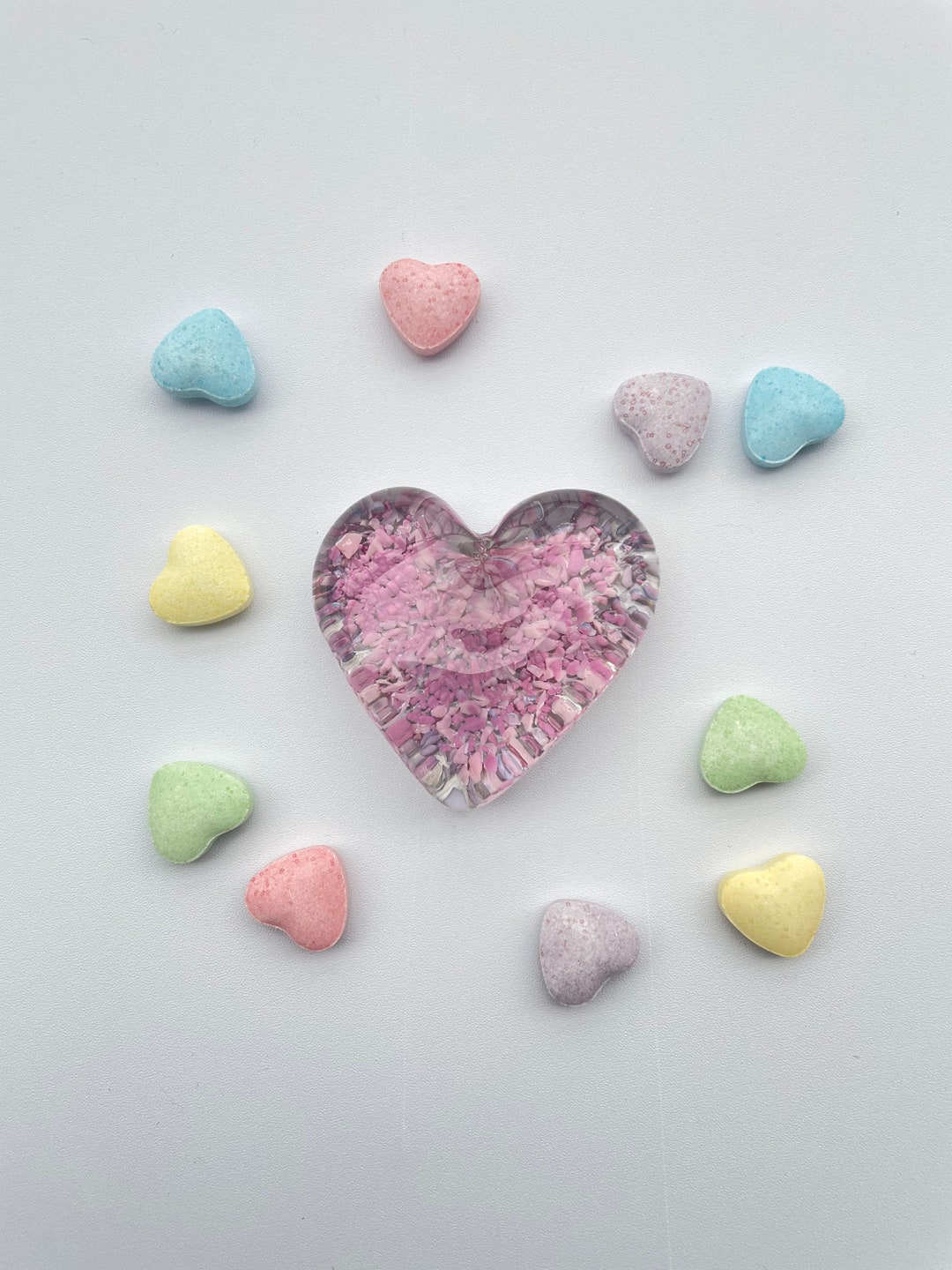 Handmade Pink Glass Heart - Etsy