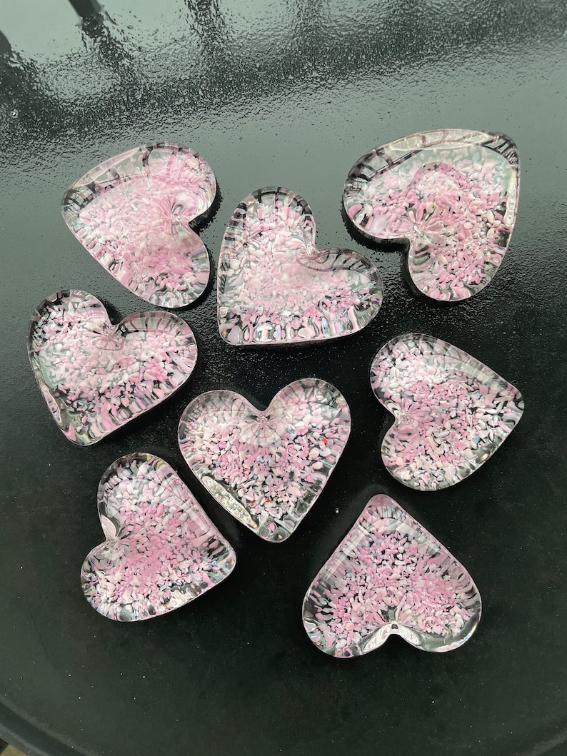 Handmade Pink Glass Heart - Etsy