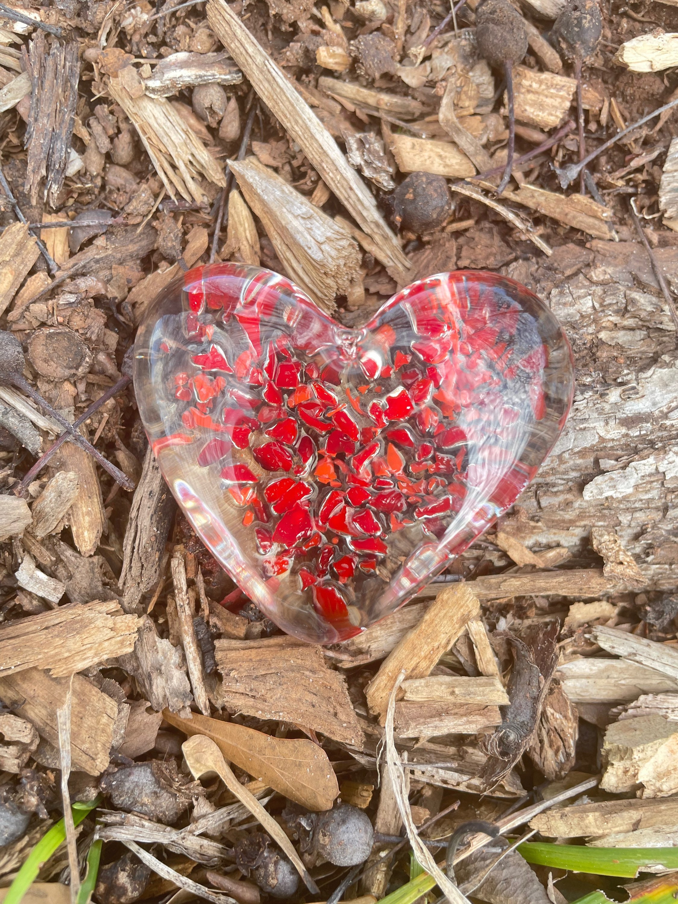 Handmade Red Glass Heart - Etsy