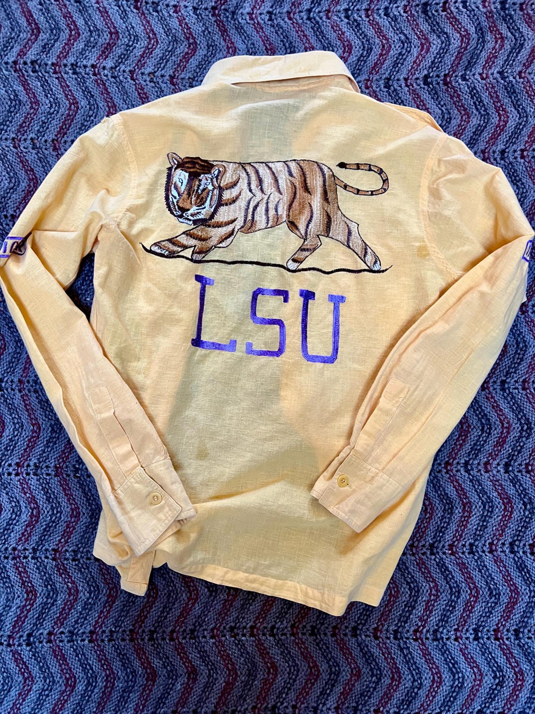 Handembroidered LSU College Football Tigers Button Down Blouse - Etsy