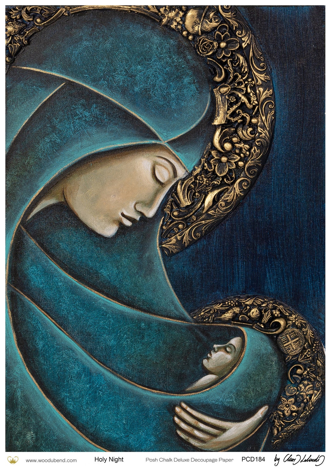 Holy Night Posh Chalk Decoupage Paper for DIY Crafter Artist Designer ...