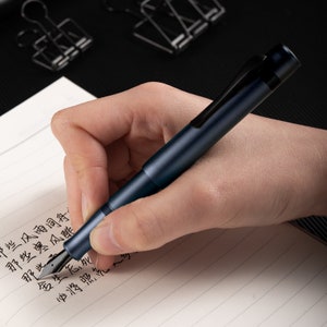 Hongdian M2 Mini Fountain Pen Aluminum Alloy Pocket Pen, Black EF/F/M ...