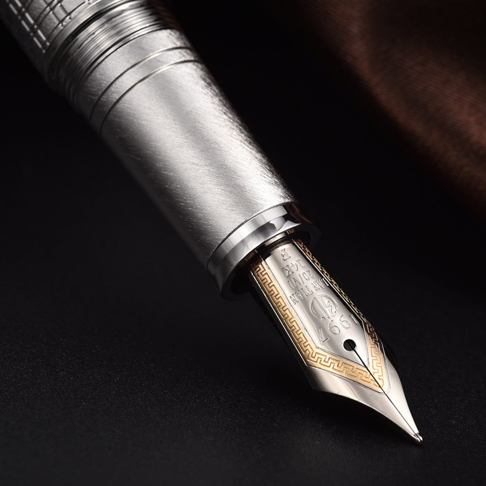 Hongdian 1845 14K Gold Fountain Pen 925 Silver Matte Pen - Etsy