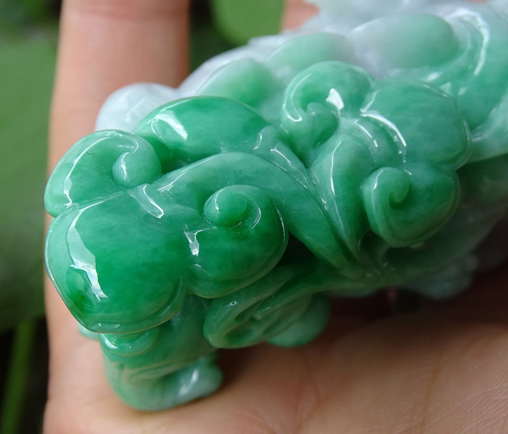 Certified Handmade Rich Green Jade Pendant Pixiu Type A | Etsy