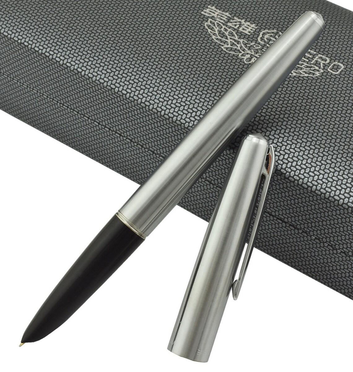 Hero 100 Fountain Pen 14K Fine Nib Classic Steel Hooded - Etsy