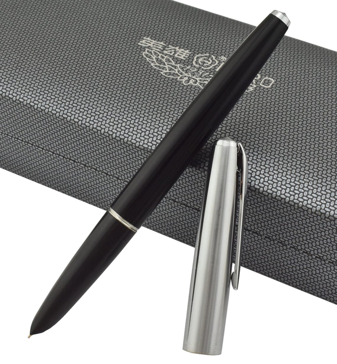 Hero 100 Fountain Pen 14K Fine Nib Classic Steel Hooded - Etsy