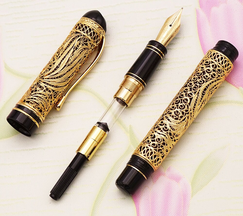 Handmade Hero 3000 18K Golden Fountain Pen the Imperial - Etsy
