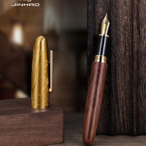 Jinhao 9056 Bull Fountain Pen Wood Pen , Ef/f/m/bent Nib Writing Pen ...