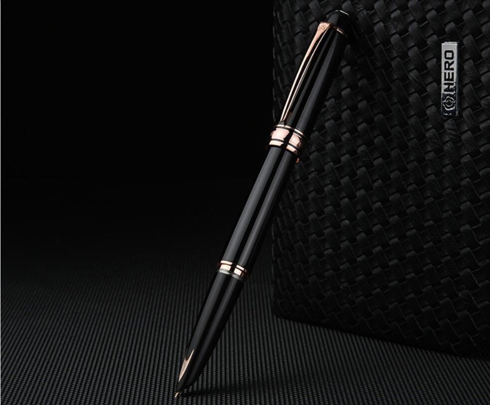 Hero Classic 100 14K Gold Fountain Pen Gold/ Silver Clip - Etsy