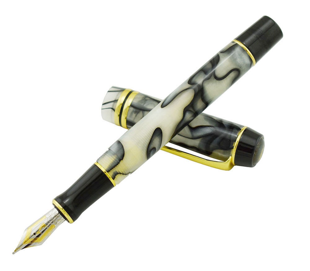 Kaigelu 316 Marble White Celluloid Century Stars Fountain Pen | Etsy