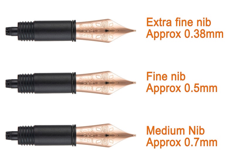 Hollow Wall Fasteners Hongdian Fountain Pen Nib Set - Rose Gold #6 Nibs ...