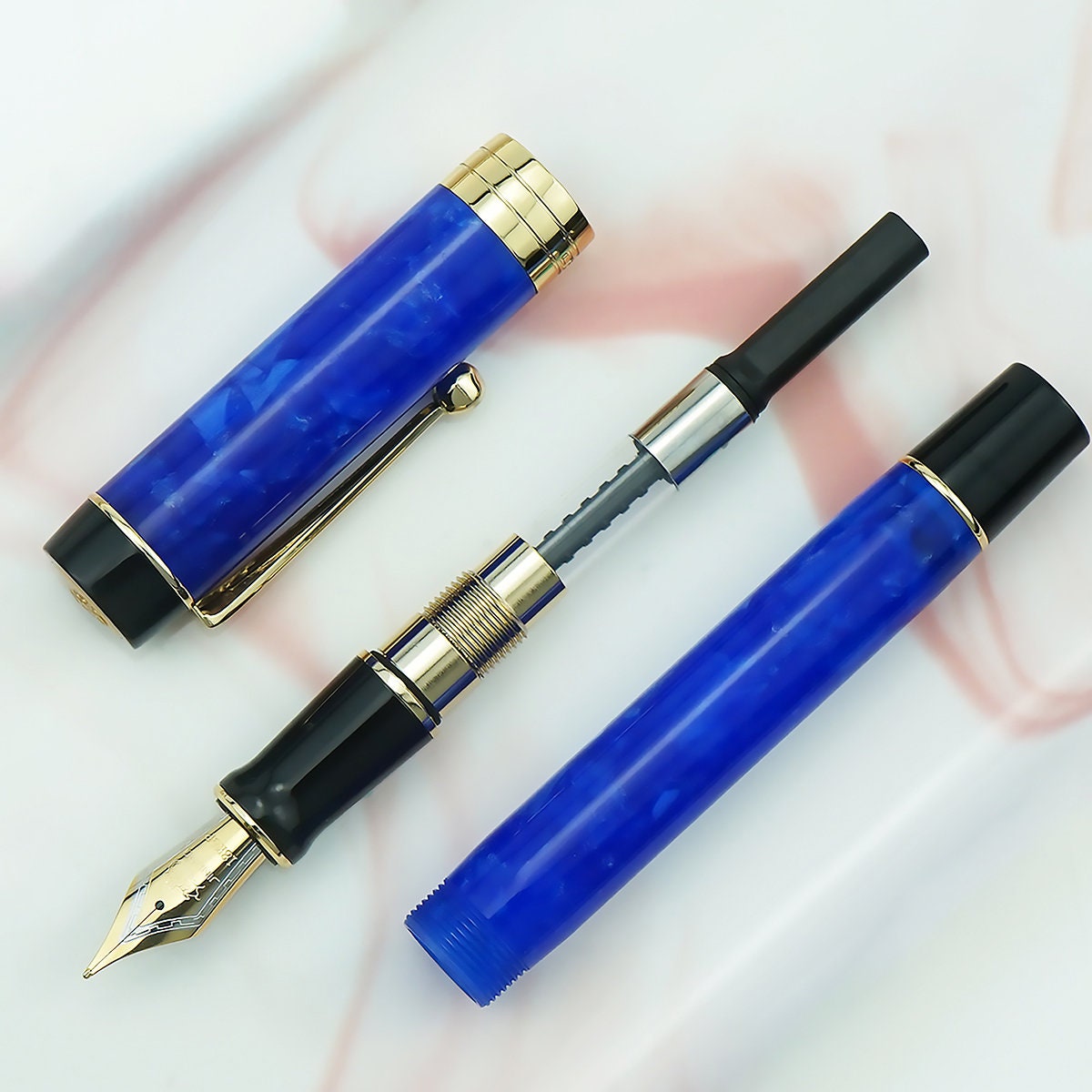 Jinhao 100 Centennial Blue Resin Fountain Pen Medium Nib/ | Etsy