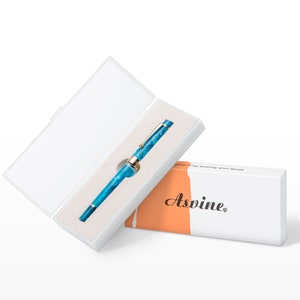 Asvine P20 Piston Fountain Pen Resin Pen, Iridium EF/F/M Nib Gold Trim ...