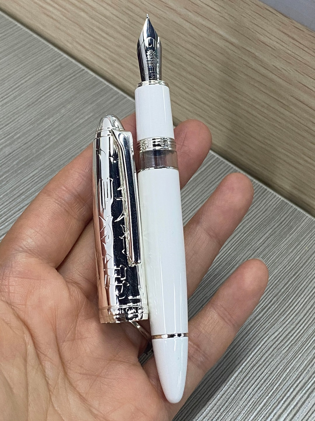 Hongdian N6 White Resin Piston Fountain Pen, EF/F/ Long Blade Nib/ Long ...