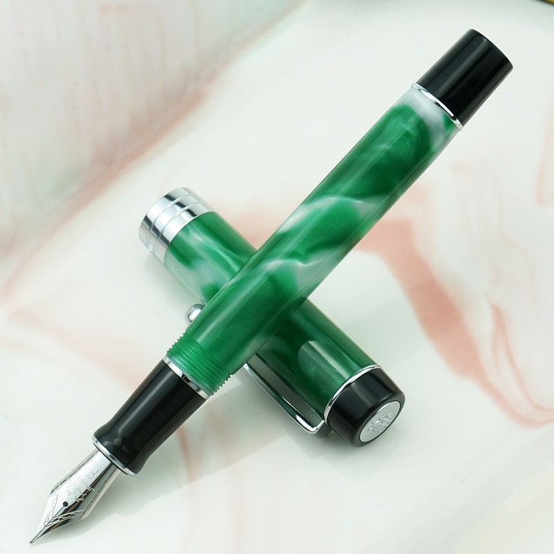 Jinhao 100 Centennial Green Resin Fountain Pen EF/ F/ M/ Bent - Etsy