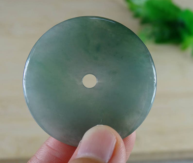 Green Jade Jadeite Pendant Circle Donut Natural Certificate | Etsy