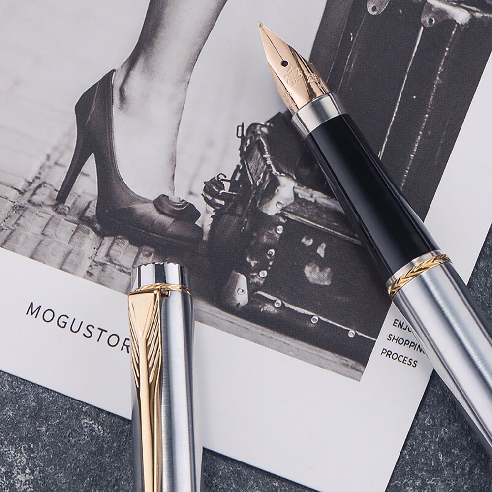 Hero 200A Classic Stainless Fountain Pen 14K Gold Fine Nib | Etsy