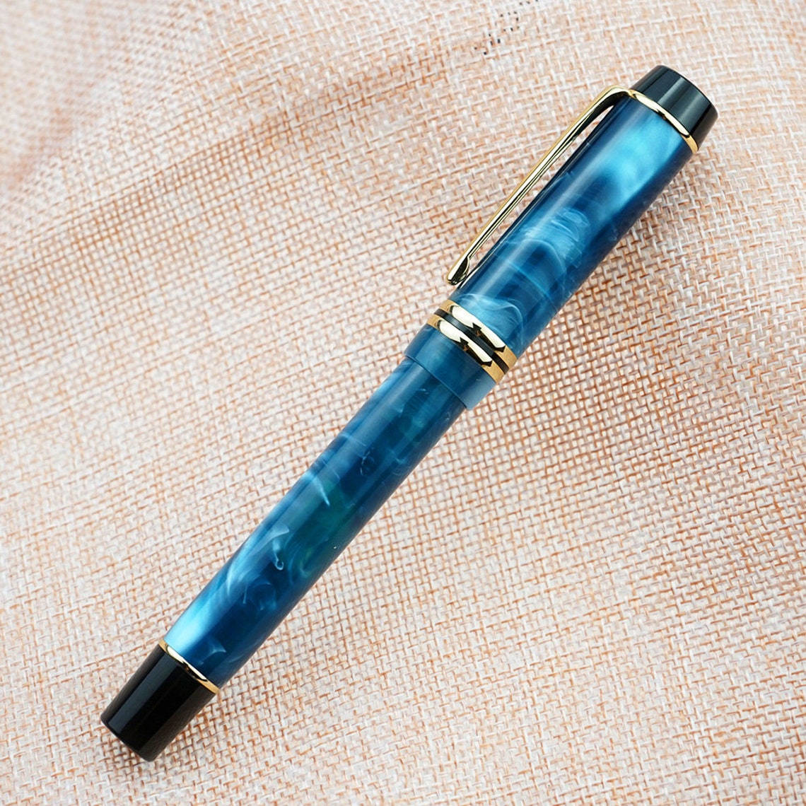 Kaigelu 316 Blue Acrylic Celluloid Fountain Pen Extra Fine/ - Etsy