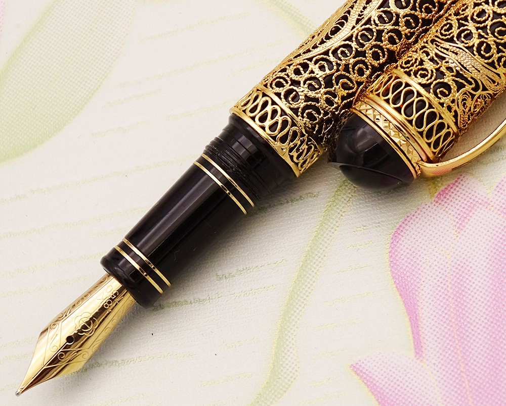 Handmade Hero 3000 18K Golden Fountain Pen the Imperial - Etsy