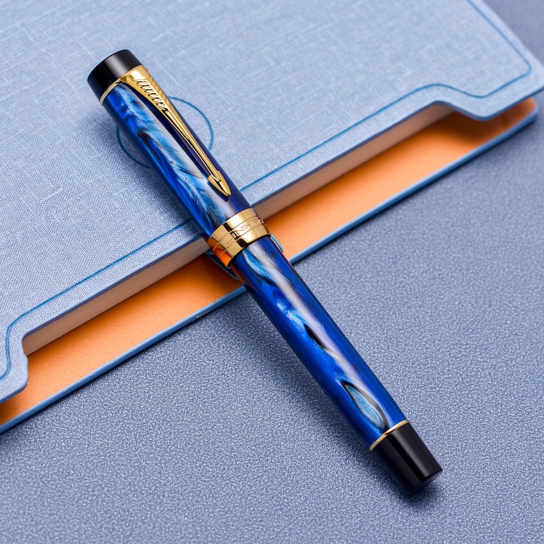 Jinhao 100 Centennial Star Blue Resin Fountain Pen EF/ F/ M/ - Etsy