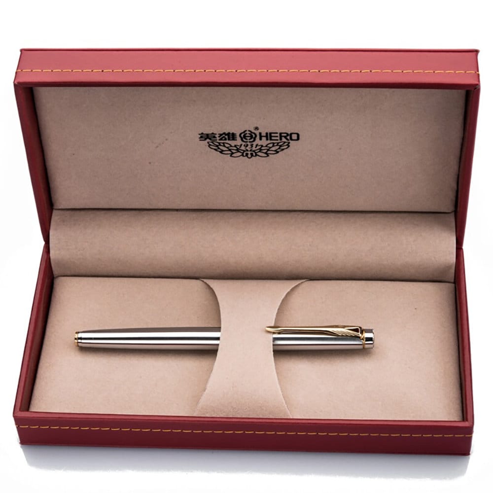 Hero 200A Classic Stainless Fountain Pen 14K Gold Fine Nib | Etsy