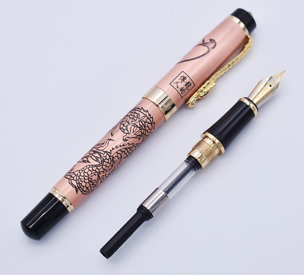 Jinhao Pink Chinese Dragon Offspring Fountain Pen Ef/f/m/bent | Etsy