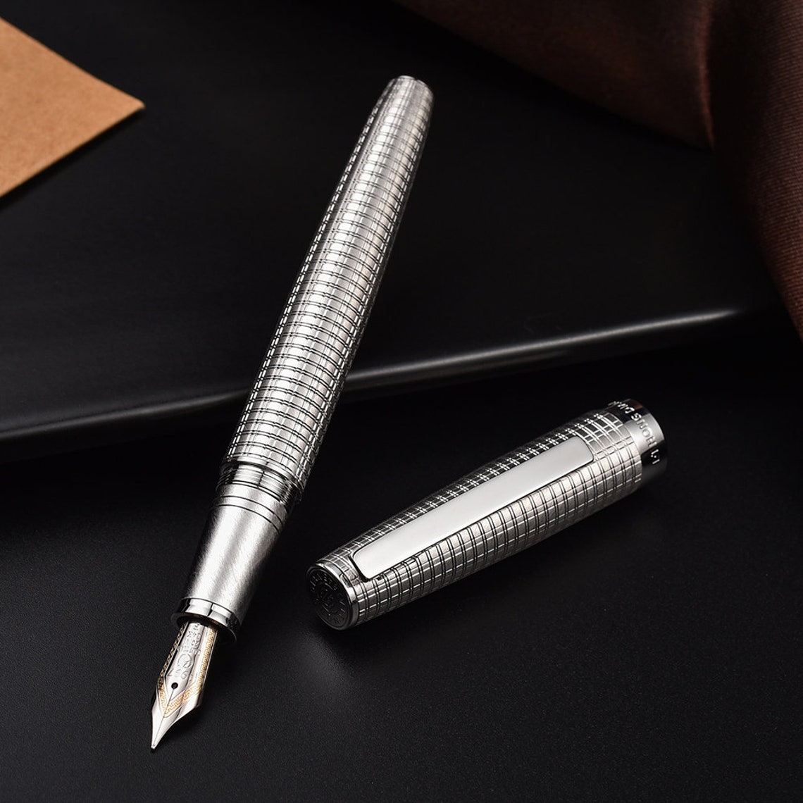 Hongdian 1845 14K Gold Fountain Pen 925 Silver Matte Pen - Etsy