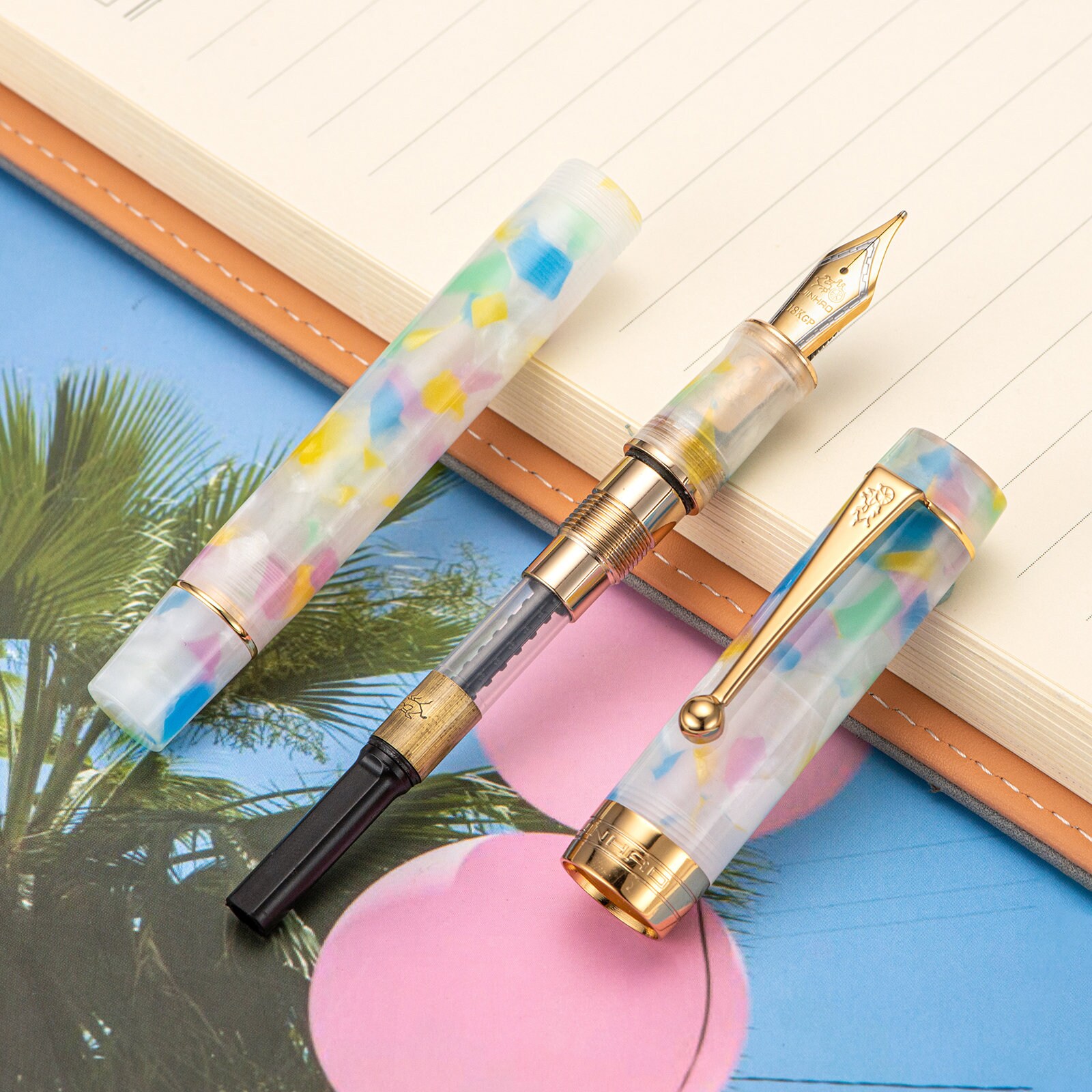 Jinhao 100 Centennial Rainbow Resin Fountain Pen Ef/f/m/bent - Etsy