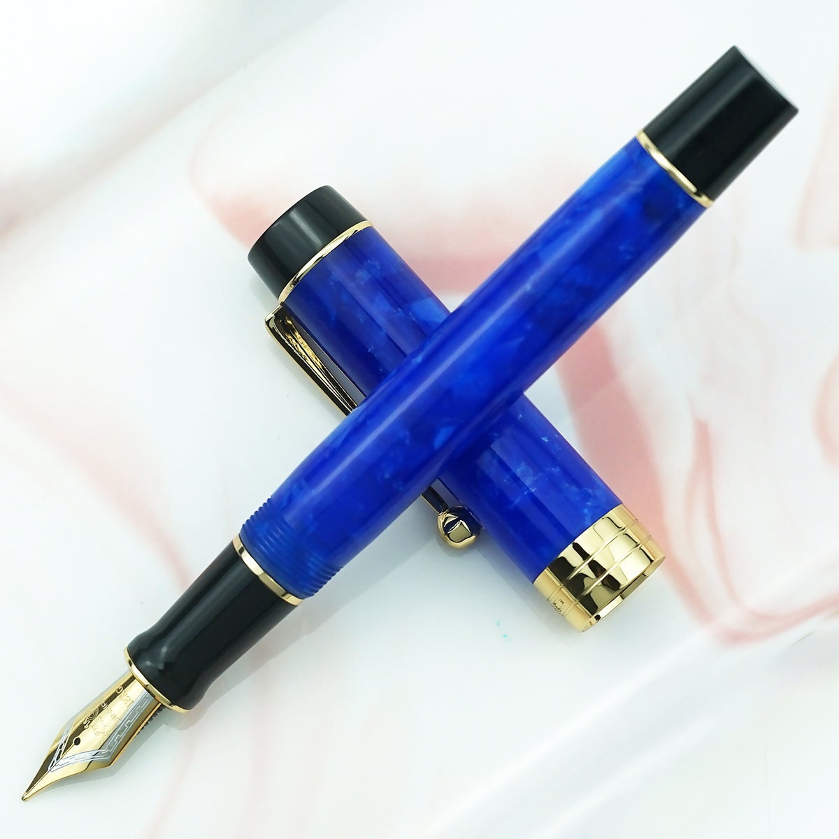 Jinhao 100 Centennial Blue Resin Fountain Pen Medium Nib/ | Etsy