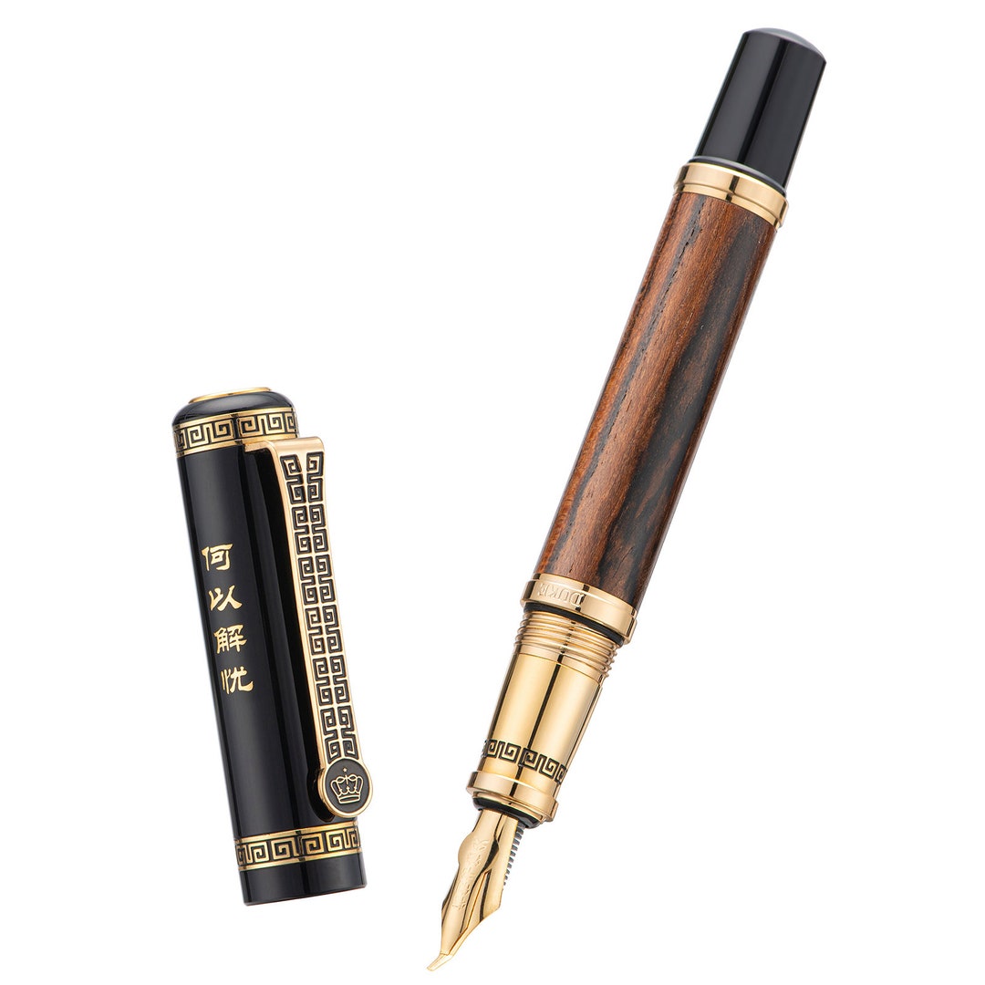Duke 551 Fountain Pen Cao Cao Engrave on Cap Fude Nib, Handmade Nature ...