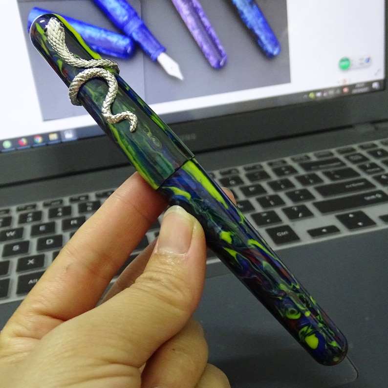 Fuliwen 017 Resin Fountain Pen Handmade Snake Ring Medium Nib - Etsy Canada
