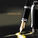 Hero Emperor 100 12K Solid Gold Fountain Pen, Black Classic Fine Nib ...