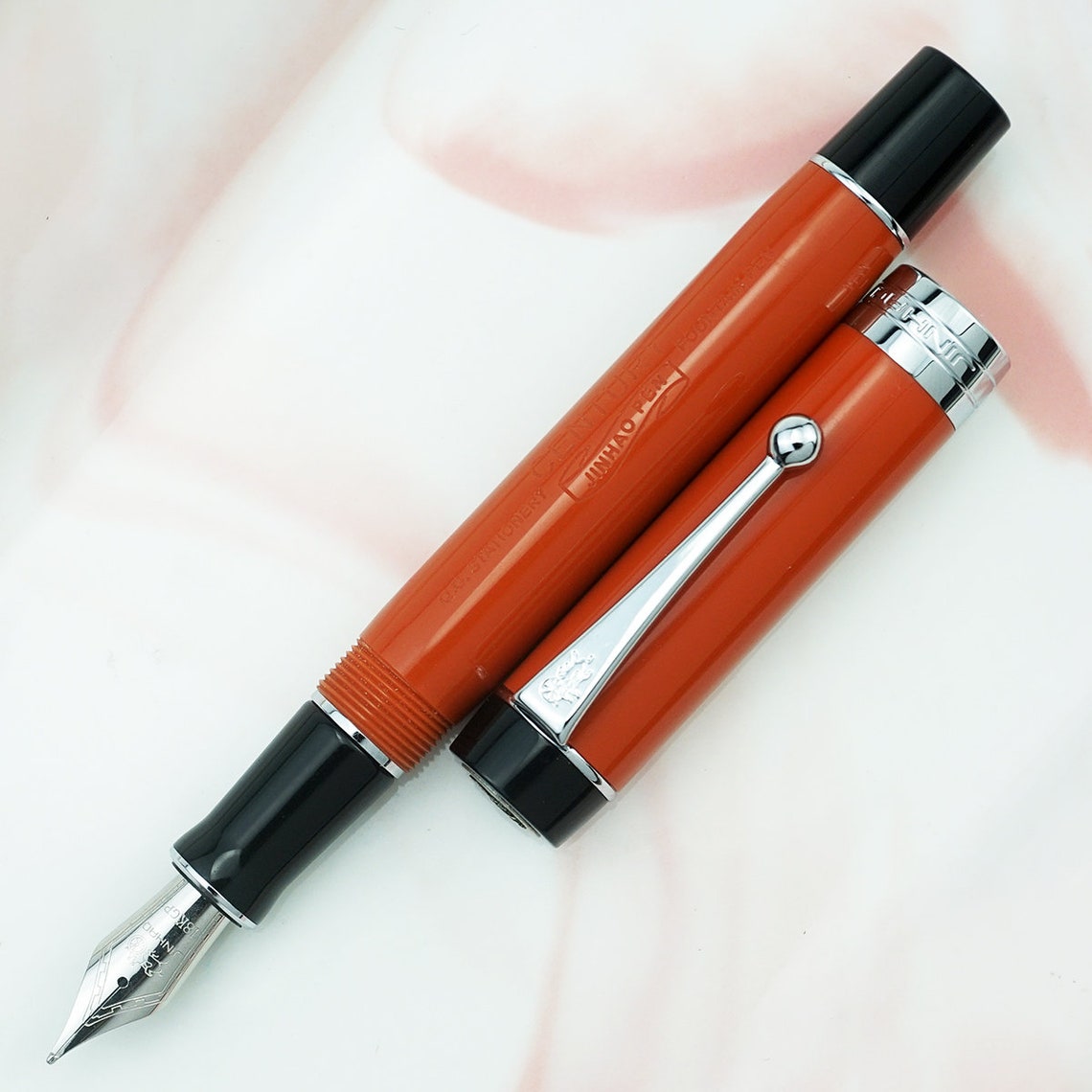 Jinhao 100 Centennial Red Resin Fountain Pen Carving Logo EF/ | Etsy