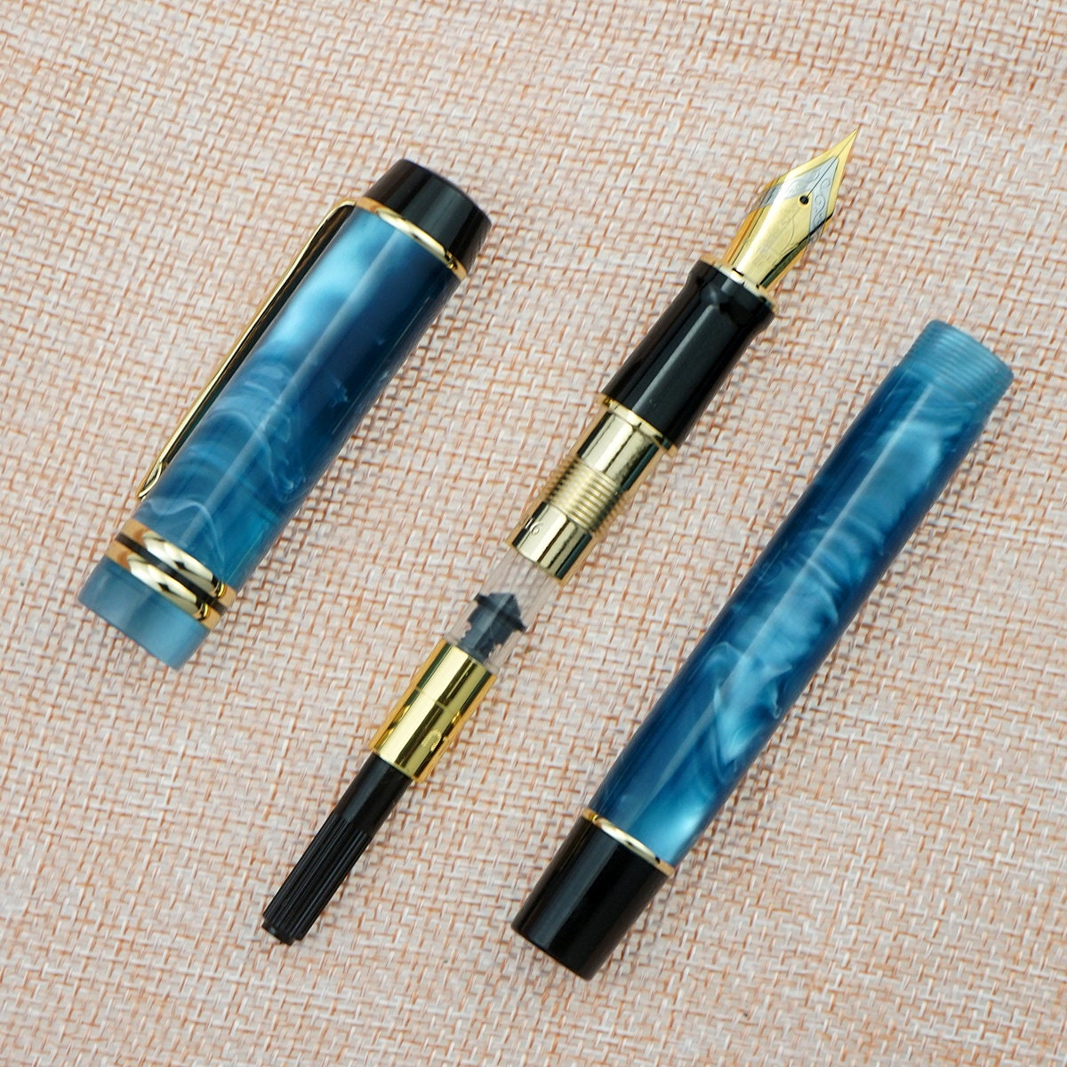 Kaigelu 316 Blue Acrylic Celluloid Fountain Pen Extra Fine/ - Etsy