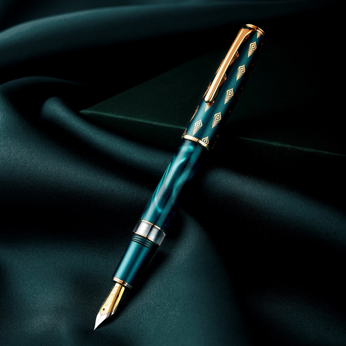 Hongdian N7 Blue Peacock Resin Piston Fountain Pen Iridium - Etsy