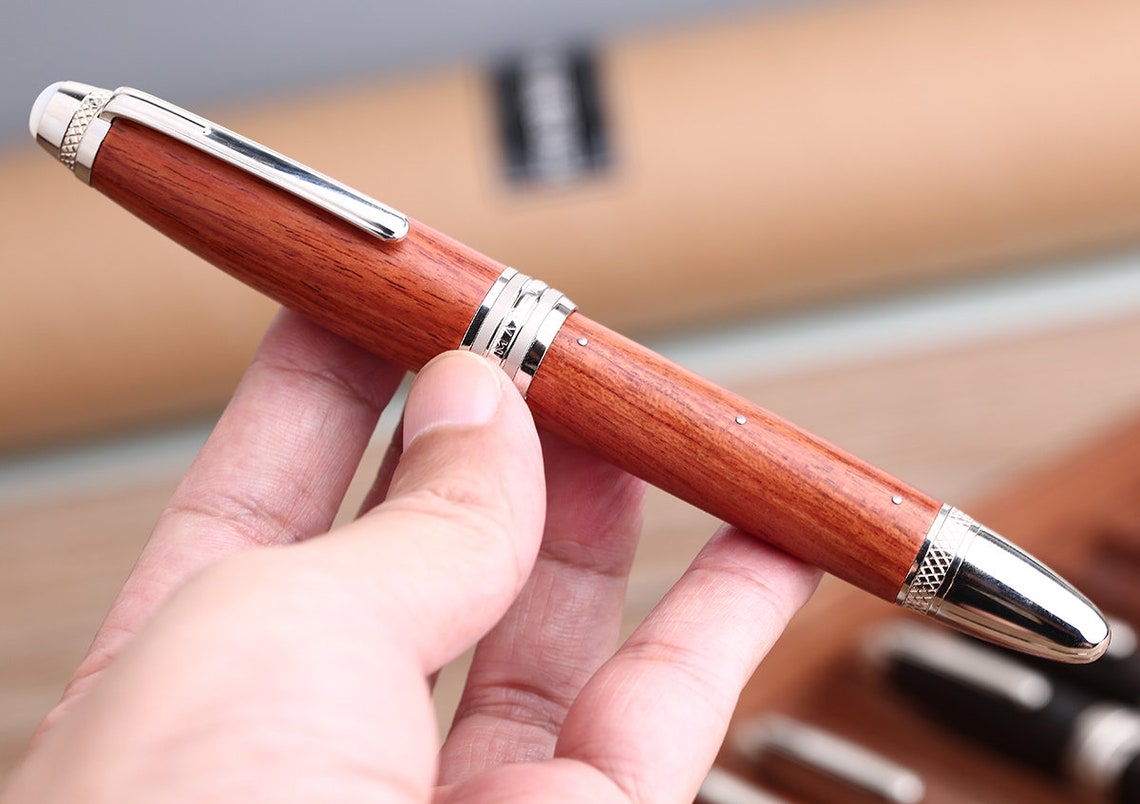 Majohn M1000 Wood Fountain Pen 35 BOCK Nib Handmade Rivet - Etsy