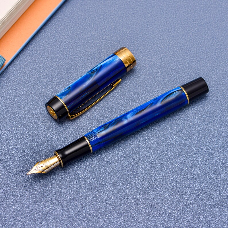 Jinhao 100 Centennial Star Blue Resin Fountain Pen EF/ F/ M/ - Etsy