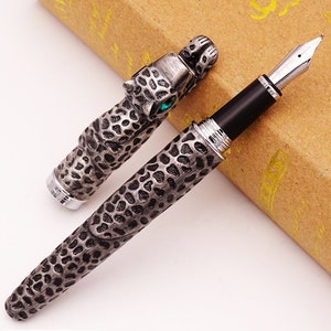 Jinhao Leopard Fountain Pen, Crystal Eye Pens Ef/f/m/bent Calligraphy Pen - Etsy