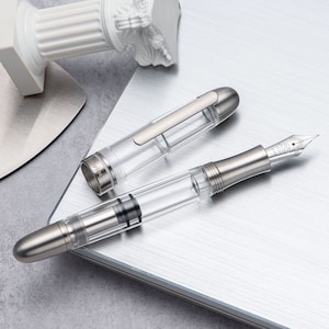 Asvine P36 Titanium Fountain Pen Piston Filling, Clear Transparent ...