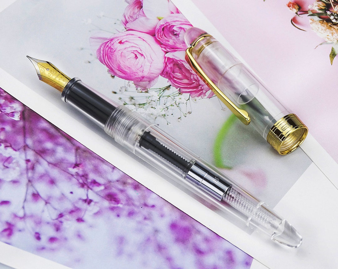 LORELEI 667 Transparent Clear Acrylic Fountain Pen, Iridium EF/ F Nib 0 ...