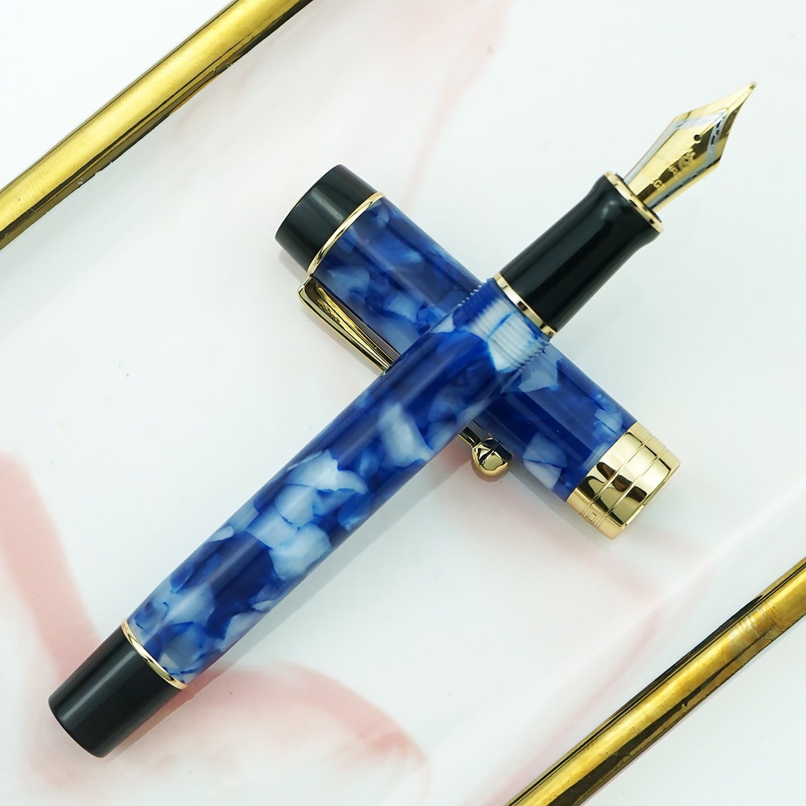 Jinhao 100 Centennial Ice Blue Resin Fountain Pen EF/ F/ M/ - Etsy
