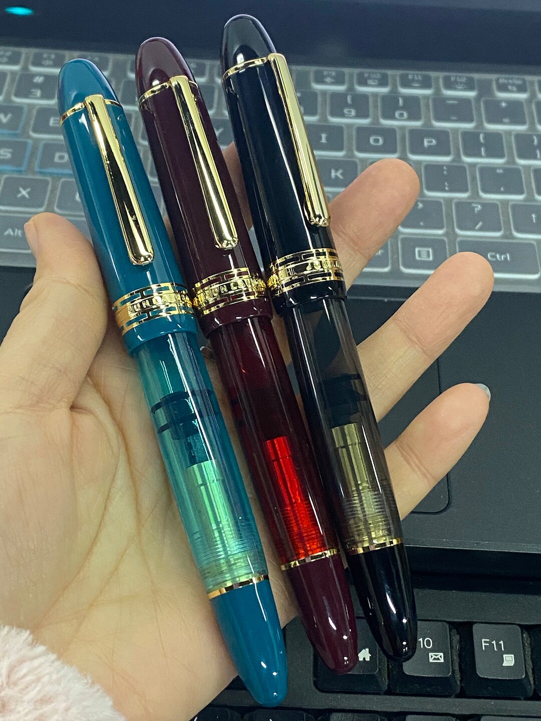 Wingsung 630 Piston Fountain Pen Transparent Barrel, #8 Iridium Fine ...