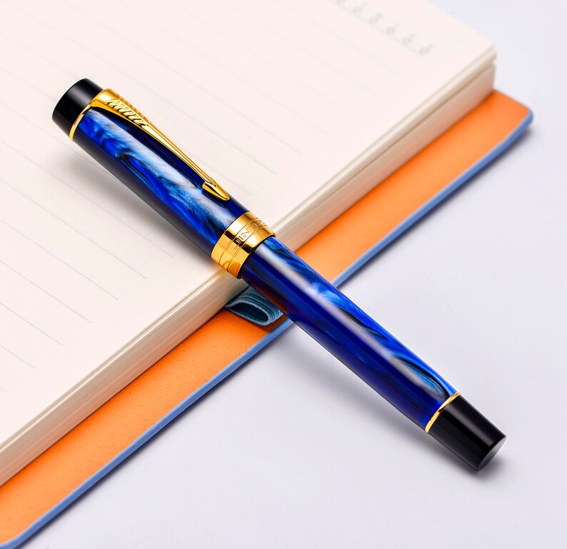 Jinhao 100 Centennial Star Blue Resin Fountain Pen EF/ F/ M/ - Etsy