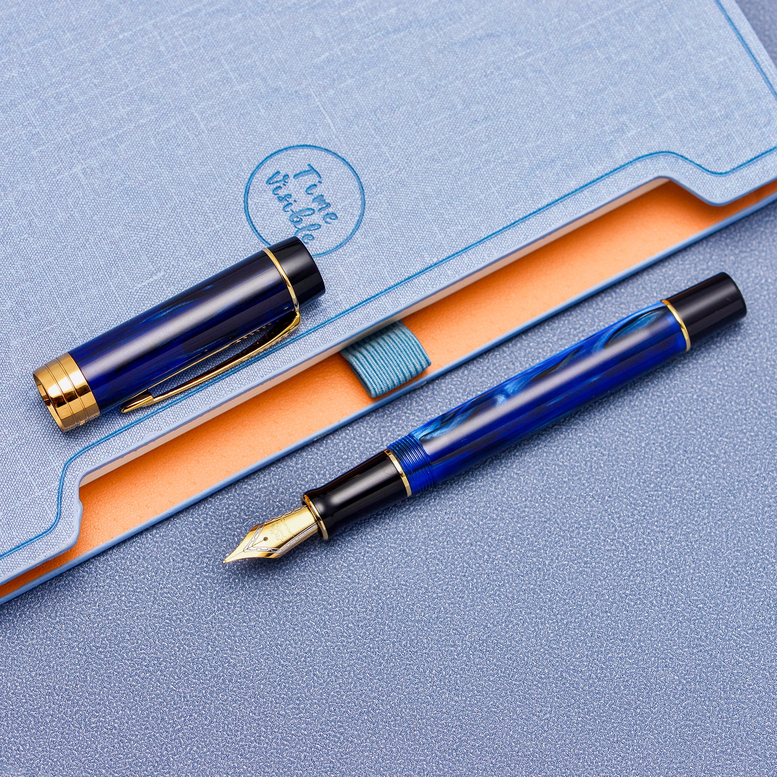 Jinhao 100 Centennial Star Blue Resin Fountain Pen EF/ F/ M/ - Etsy