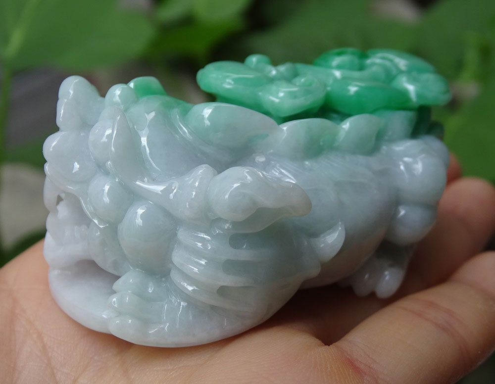 Certified Handmade Rich Green Jade Pendant Pixiu Type A | Etsy